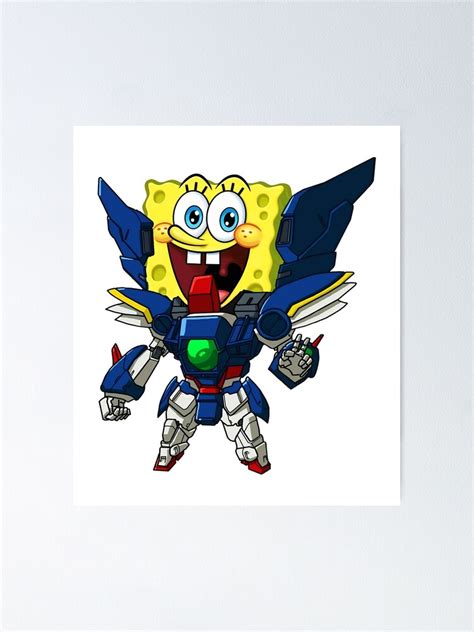Mecha Robot Spongebob Poster For Sale By Anthorammell Redbubble