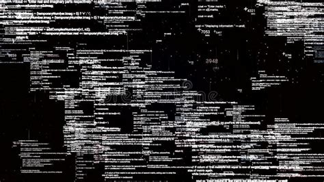 White Scrolling Lines Of Programming Language On Black Background