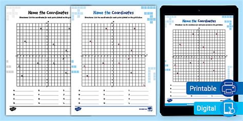 Sixth Grade Name The Coordinates Graphing Worksheet