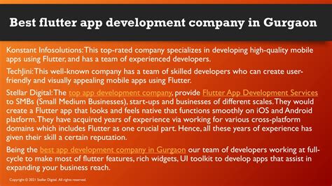 PPT Best Flutter App Development Company In Gurgaon PowerPoint Presentation ID