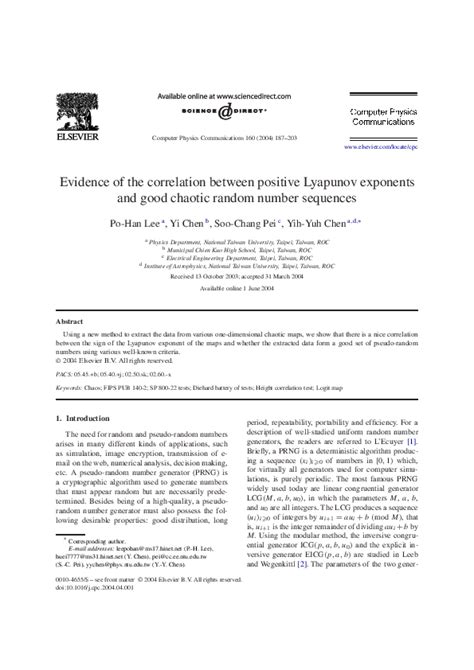 Pdf Generation Of Chaotic Stream Ciphers Using Chaotic Systems Po Han Lee