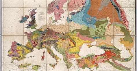 stunning nineteenth century map of europe drawn by andre dumont a belgian scienist and