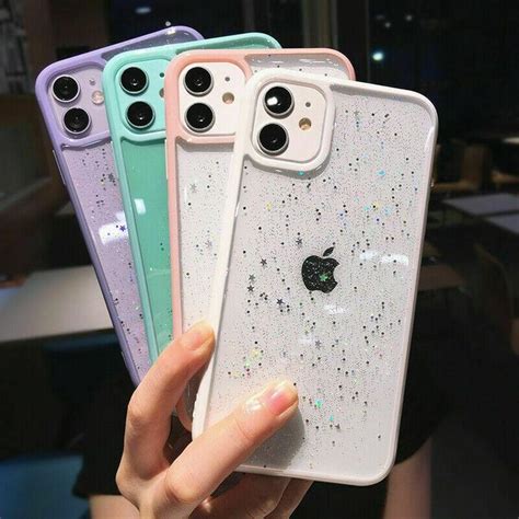Star Glitter Clear Bling Case For Iphone Stylish Protection Glitter