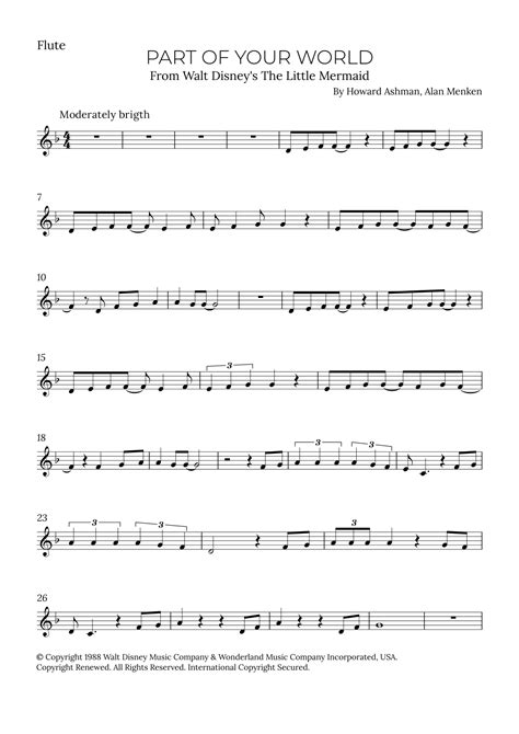 Part Of Your World Reprise Arr Alex Nunes Rodrigues Sheet Music