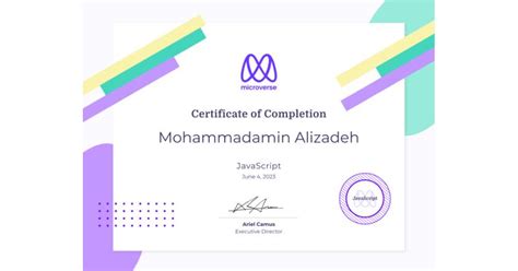 Amin Alizadeh On Linkedin Microverse Javascript Module • Mohammadamin Alizadeh • Credential For