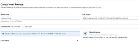 22 Helm Chart 安装 Cryostat Red Hat Build Of Cryostat 3 Red Hat