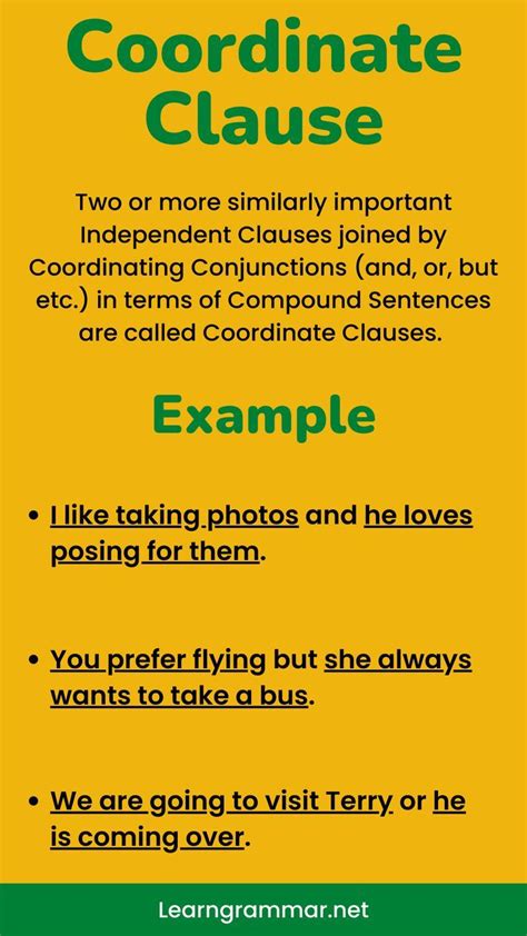 Definition Of Coordinate Clause Learn English English Vocabulary Words Compound Sentences