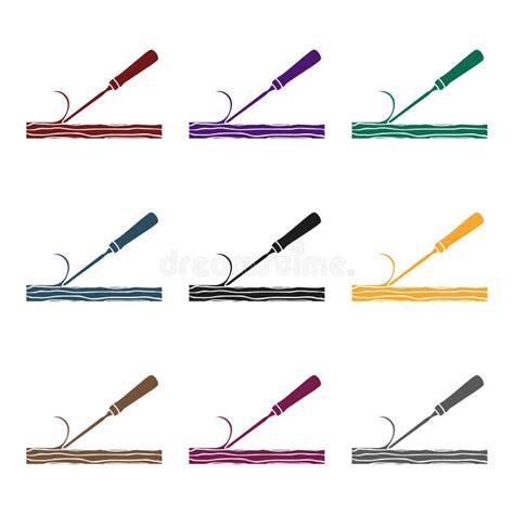 Chisel Icon In Cartoon Style Isolated On White Background Sawmill And Timber Symbol Stock