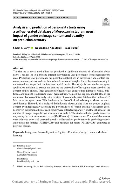 Analysis And Prediction Of Personality Traits Using A Self Generated
