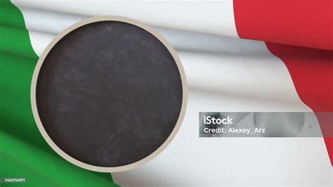 이탈리아 국기의 배경에 텍스트 또는 로고를 위한 공간이 있는 둥근 블랙 보드 3d 렌더링 레이아웃 디자인 공백 0명에 대한 스톡 사진 및 기타 이미지 Istock