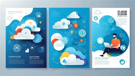 Premium Photo Cloud Computing Brochure Modern Vector Illustration