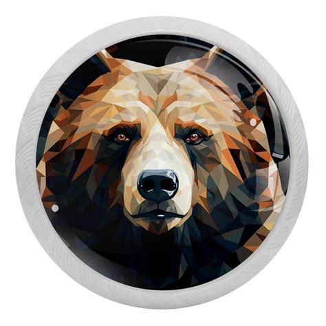 Bear Pattern 4pcs Cabinet Knobs Pulls Fluorescent Drawer Handle Cabinet