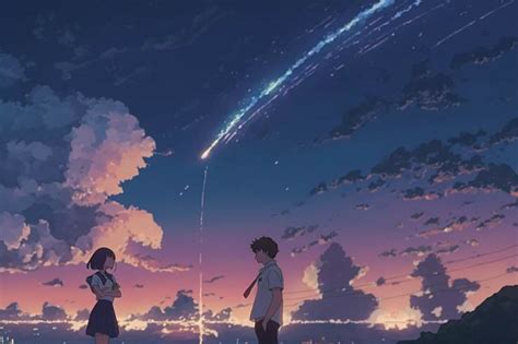在星星落下的夜晚试着做一生一世的告白 插画师memeCryptoon 的AI绘图风景插画图片 BoBoPic