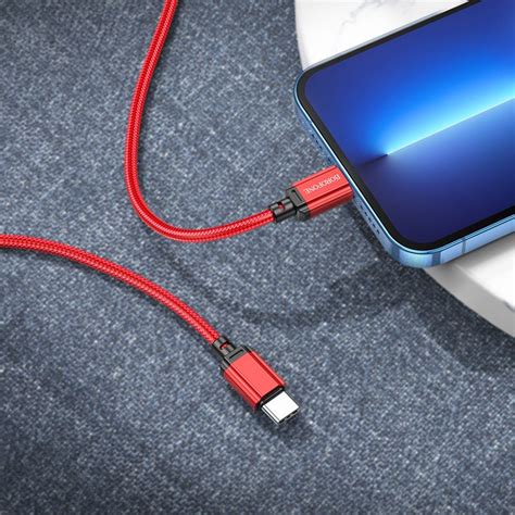 Кабель Type C Apple Lightning Borofone Bx87 Pd 20w 100см Red