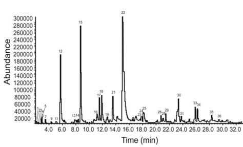The Total Ion Chromatograms Of The Volatile From Banana Flowers