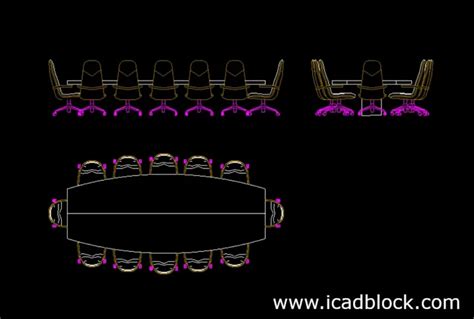 Conference Room CAD Block Collection In DWG ICADBLOCK