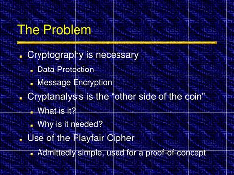 Ppt Cryptanalysis Of The Playfair Cipher Using An Evolutionary