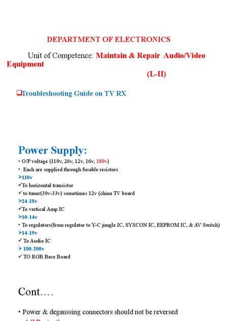 Crt Tv Troubleshooting Guide Pdf Power Supply Rectifier