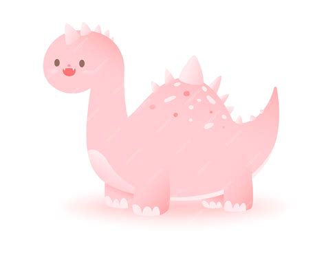 Premium Vector Pink Dinosaur Cute Cartoon On White Background Cute