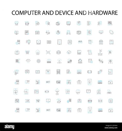 Computer And Device And Hardware Icons Signs Outline Symbols Concept