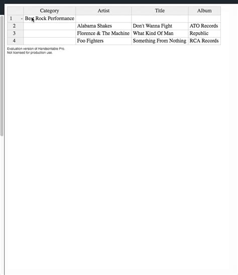 Filters Doesnt Work With Nestedrows · Issue 5889 · Handsontable