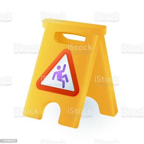 노란색 미끄러운 바닥 표면 기호 3d 아이콘 3차원 형태에 대한 스톡 벡터 아트 및 기타 이미지 3차원 형태 깨끗한 노랑 Istock