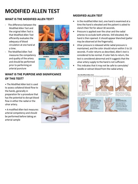 Modified Allen Test Pdf