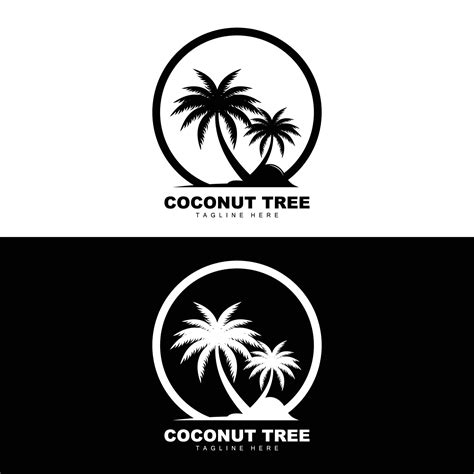 Coconut Tree Logo Ocean Tree Vector Design For Templates Product