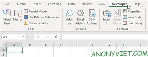 Lesson How To Enable Developer Tab In Excel Anonyviet English Version