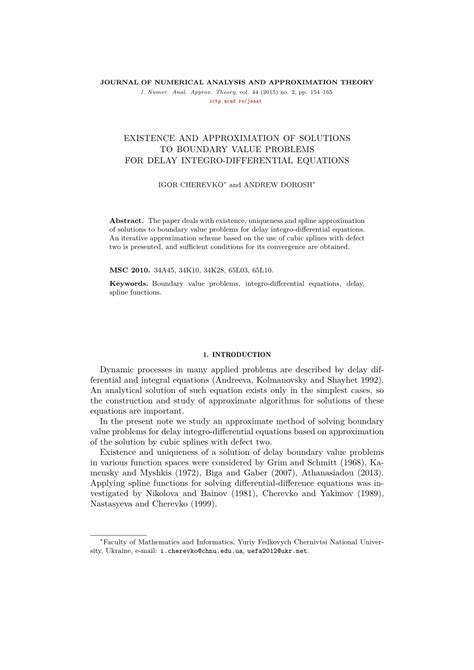 Pdf Existence And Approximation Of A Solution Of Boundary Value