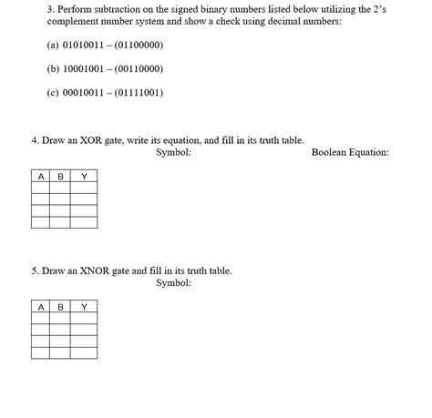 solved 3 perform subtraction on the signed binary numbers