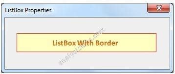 VBA BorderStyle Property Of ListBox Explained With Examples
