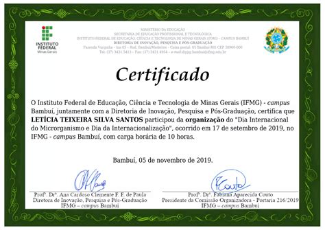 Certificado Organização Pdf