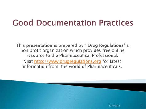 Good Documentation Practices Ppt