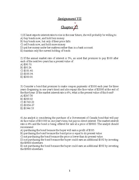 Assignment Vii Chapter 11 Assignment Vii Chapter 27 1 If Janet