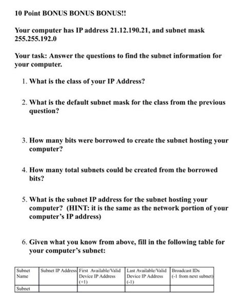 Solved Exercise 4 Network To Subnet 122 0 0 0 8 Subnet Mask
