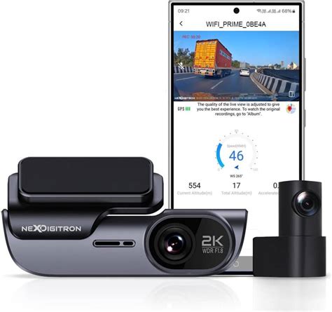 Nexdigitron Prime 2k Dual Dash Camera Imx335 Sensor In Built Gps Upto 256gb Support Reverse
