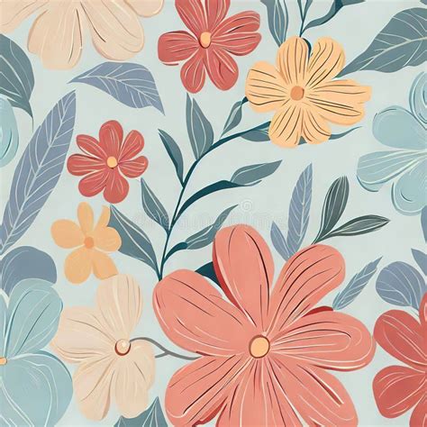 Flower Illustration Floral Pattern Backdrop With Generative Ai Stock Illustration Illustration