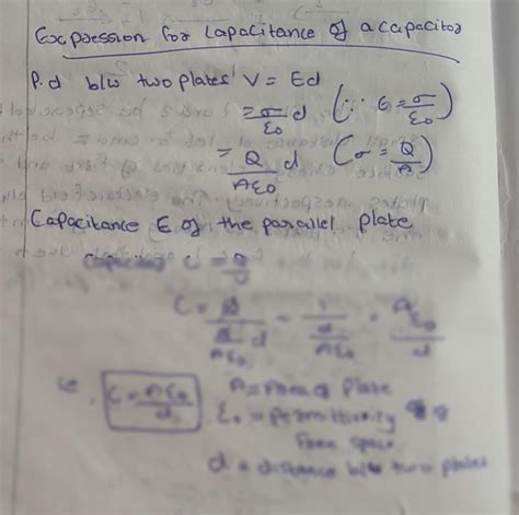 SOLUTION Expression For Capacitance Of Capacitor Studypool