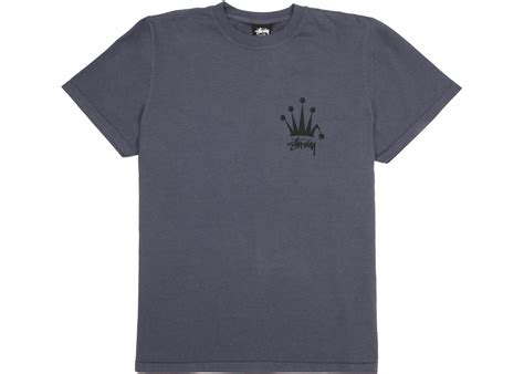 Stussy Regal Crown Pigment Dyed T Shirt Indigo Mens Ss24 Us