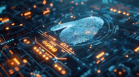 Premium Photo Futuristic Fingerprint Scanning On Digital Interface For Security And Biometric