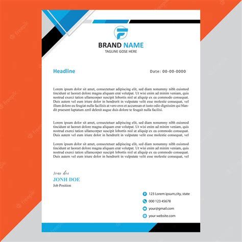 편집 가능한 현대 추상 크리에이 티브 전문 레터 헤드 템플릿 프리미엄 벡터