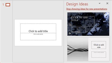 Turn Off Or On Automatically Opening Of Design Ideas Pane Microsoft