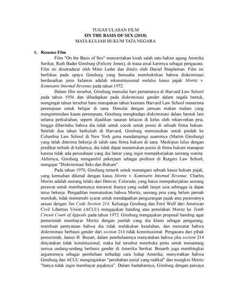 Resume Film On The Basis Of Sex TUGAS ULASAN FILM ON THE BASIS OF SEX MATA KULIAH HUKUM