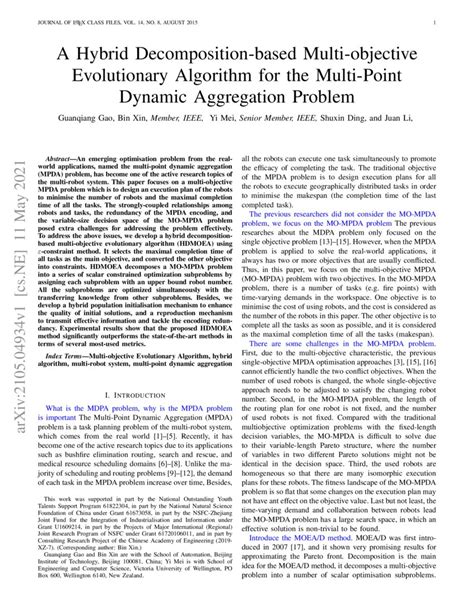 a hybrid decomposition based multi objective evolutionary algorithm for