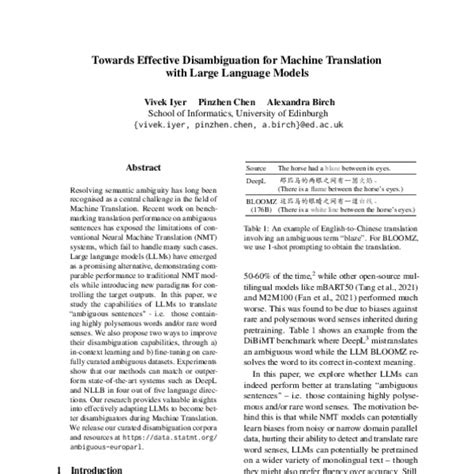 Towards Effective Disambiguation For Machine Translation With Large