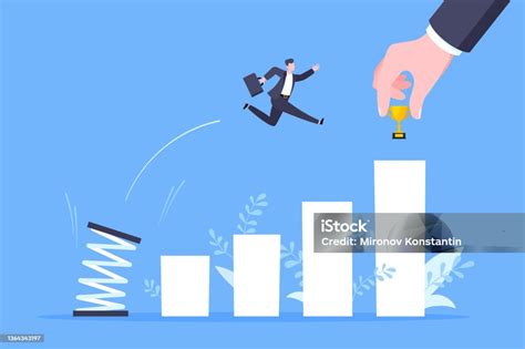 비즈니스 멘토는 스프링보드 벡터 일러스트레이션으로 경력을 향상시키는 데 도움이 됩니다 강사에 대한 스톡 벡터 아트 및 기타 이미지 강사 개념 개발 Istock