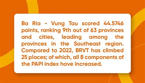 Increasing 25 Places Ba Ria Vung Tau Enters The Top 10 Nationwide In The Papi Index