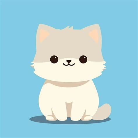 おすわりポーズのゆるい子猫 ｜イラスト・フリー素材なら「シンテリ」