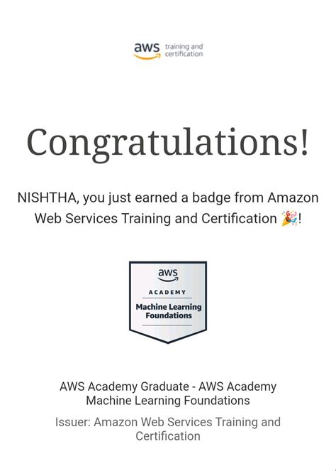 Nishtha Soni On Linkedin Hello Connections I Am Delighted To Share My Aws Machine Learning